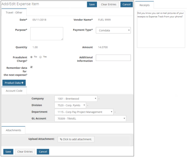 Review and Submit Comdata Mastercard Expenses – Expense Track Help