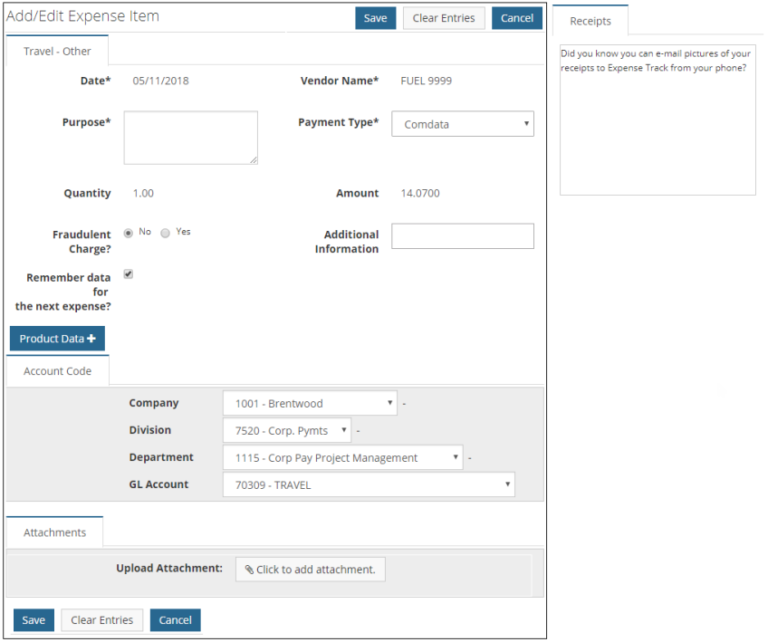 Review and Submit Comdata Mastercard Expenses – Expense Track Help