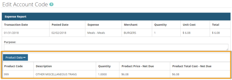 Edit Account Codes – Expense Track Help
